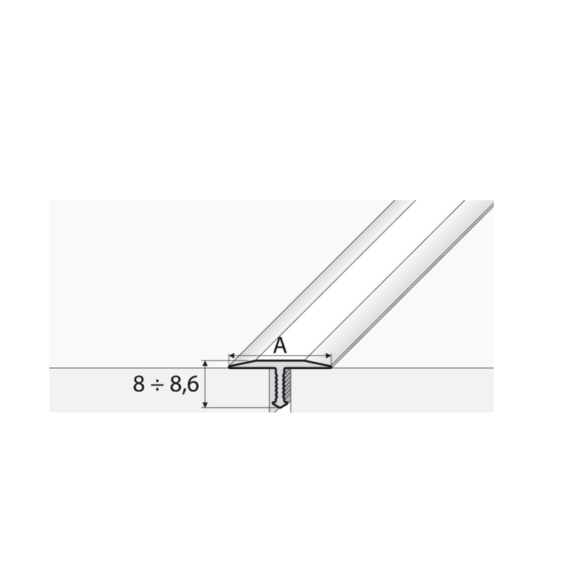 13mm 100cm ĮVAIRIŲ SPALVŲ T FORMOS ALIUMINIS SUJUNGIMO PROFILIS